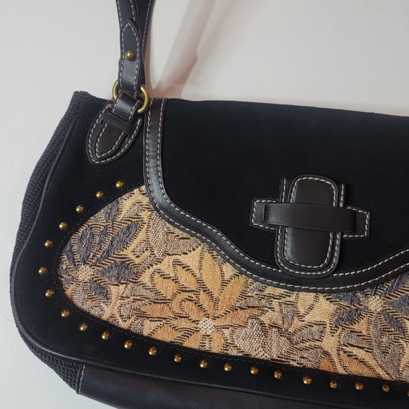 The Sak | Bags | The Sak Pink Label Black Genuine Suede Leather Trim ...